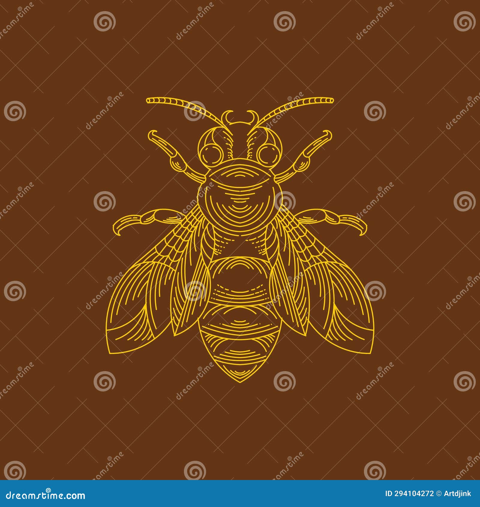 Luxury Bee Monoline Logo Design Vector Graphic Stock Vector ...
