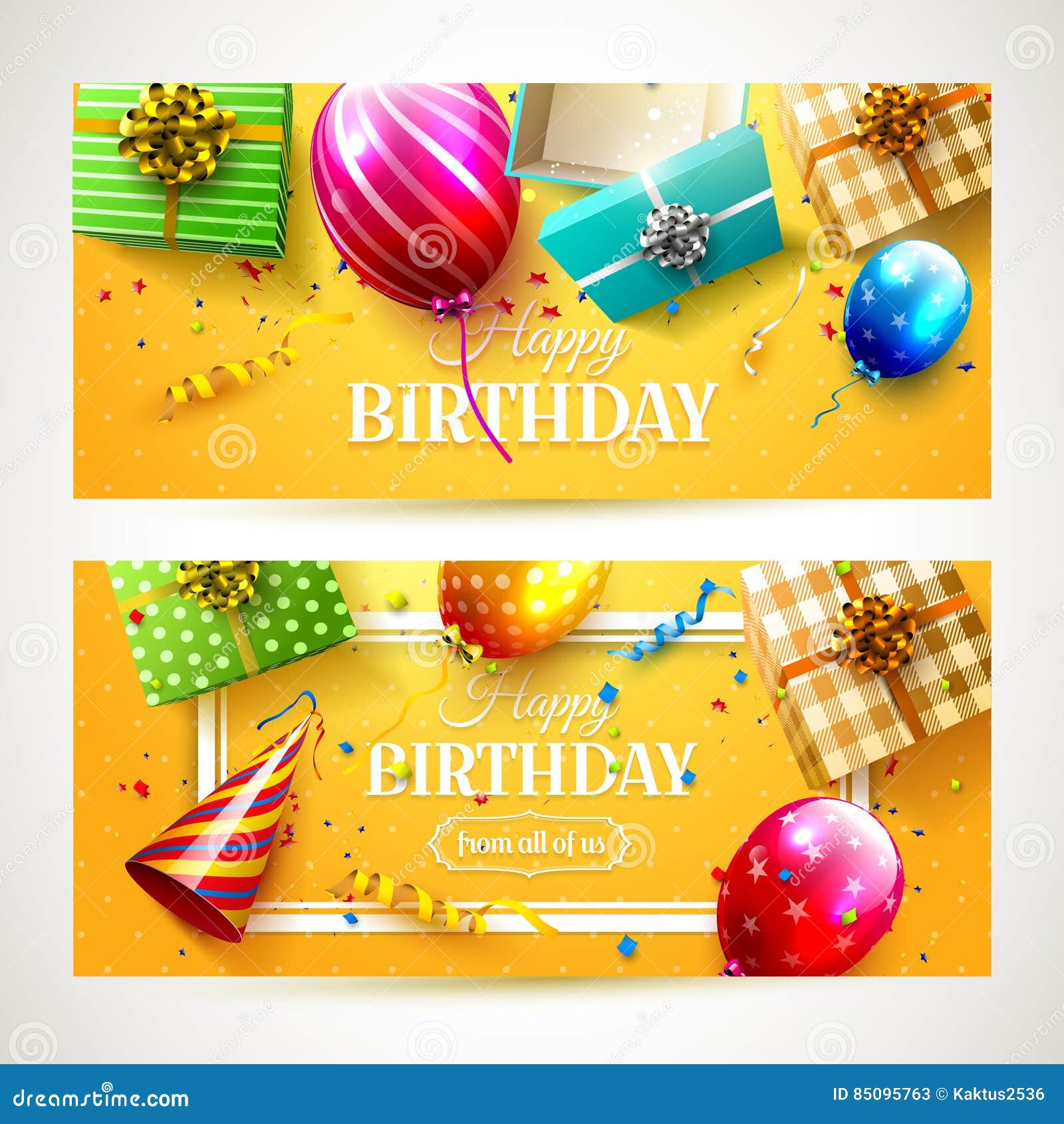 Luxury Birthday Party Headers Stock Vector - Illustration of decoration ...