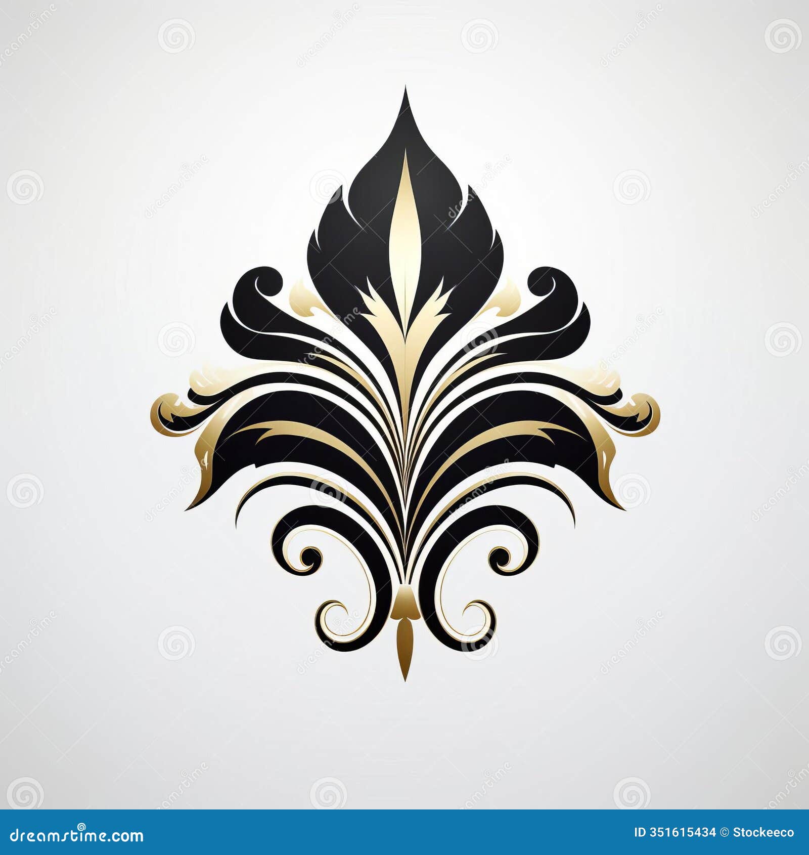 Luxury Black Decorative Element Flat Black Logo Design Stock ...