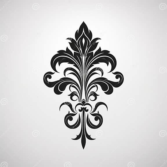 Luxury Black Decorative Floral Shape Vector Illustration Stock Illustration Illustration Of