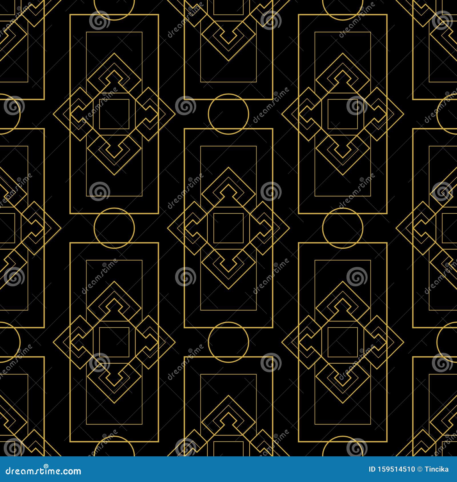 Luxury Black and Gold Art Deco Patterns Collection Stock Vector ...