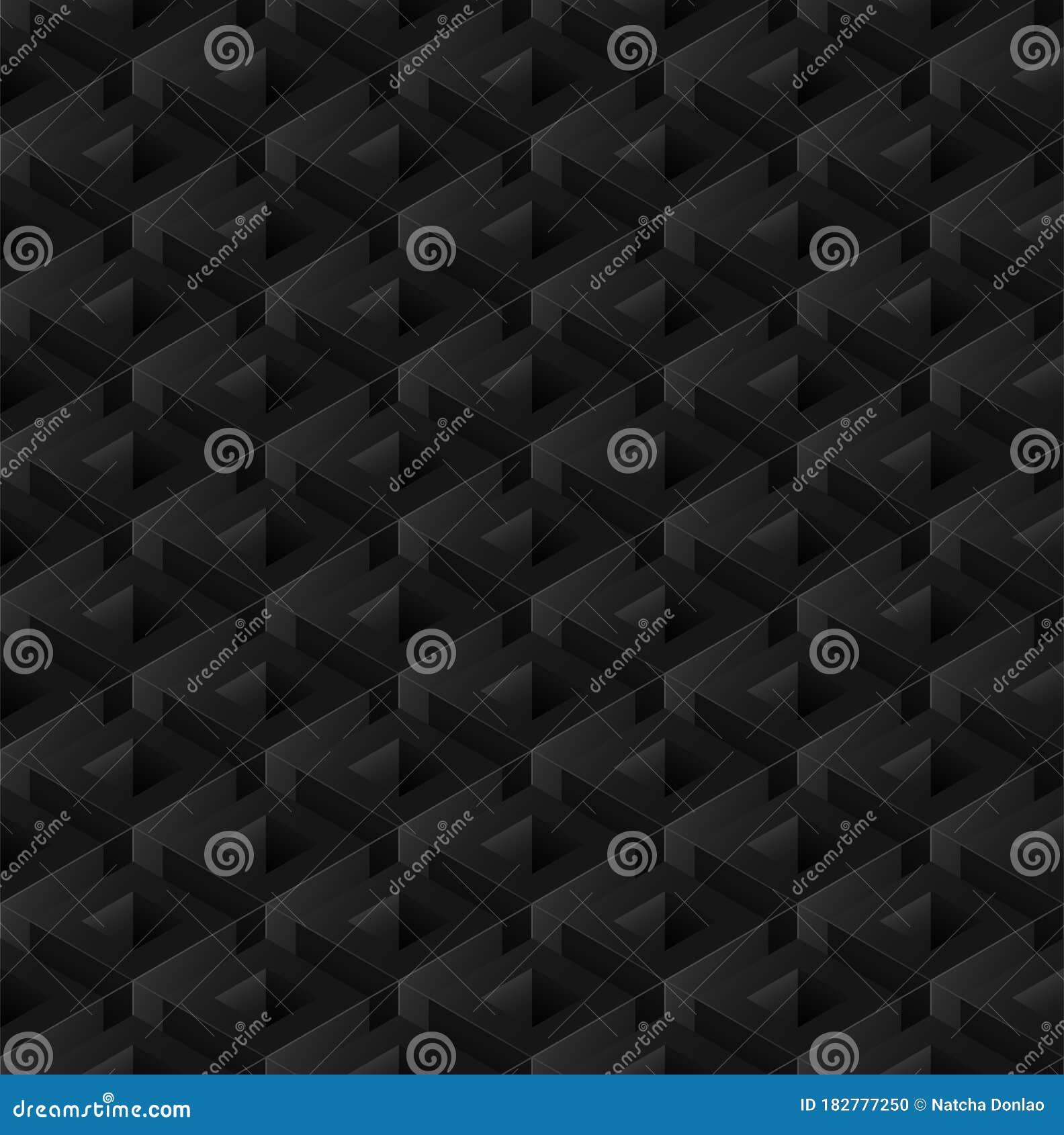 Luxury Black Isometric Geometric Shape Seamless Pattern Background ...
