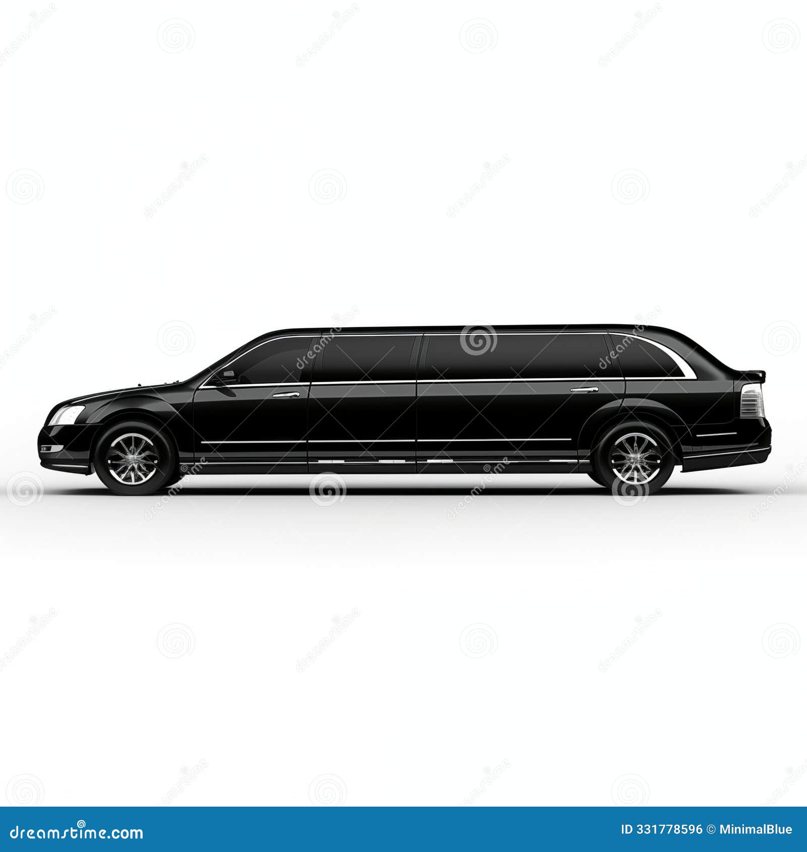 Luxury Black Limousine in Side View Isolated on White Background Stock ...
