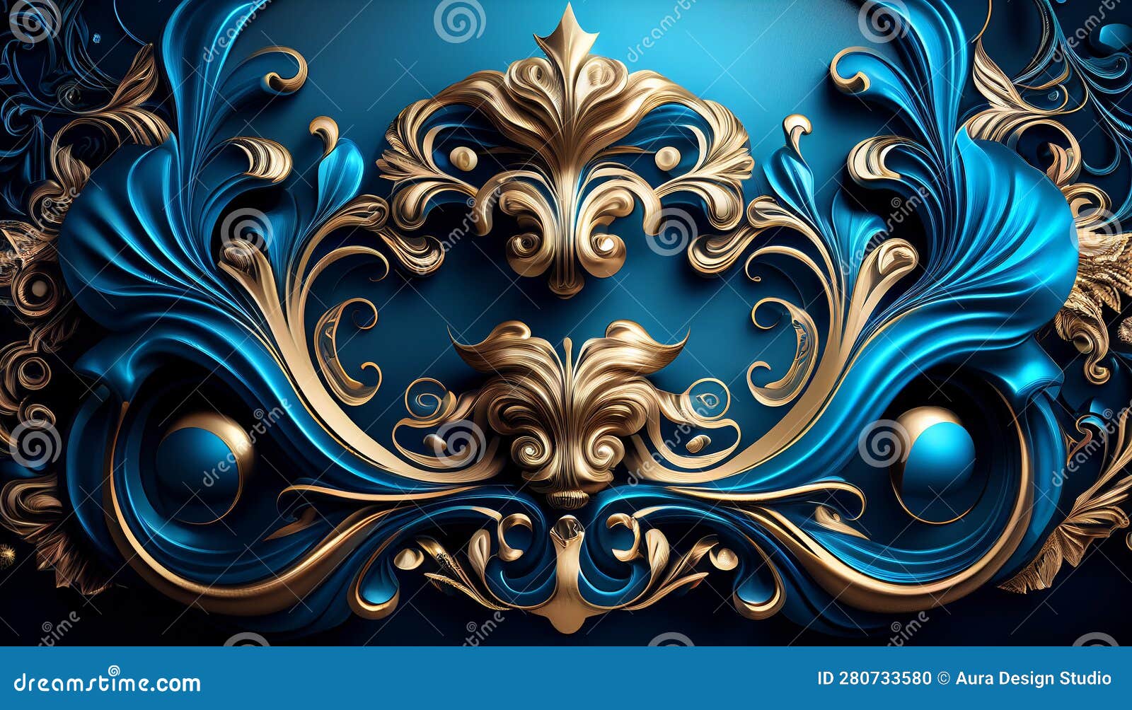 Luxury Blue and Gold Background. Stock Illustration - Illustration of ...
