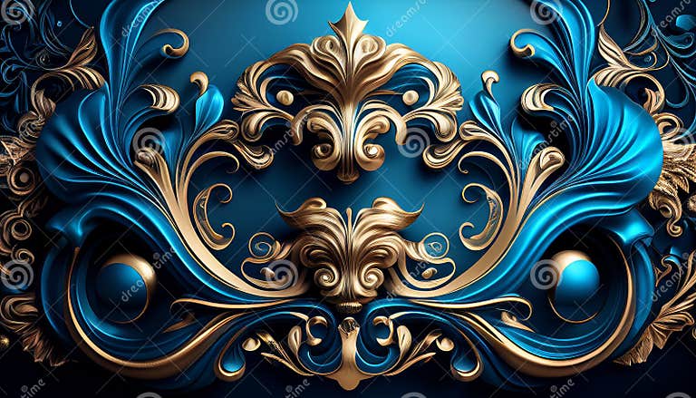 Luxury Blue and Gold Background. Stock Illustration - Illustration of ...