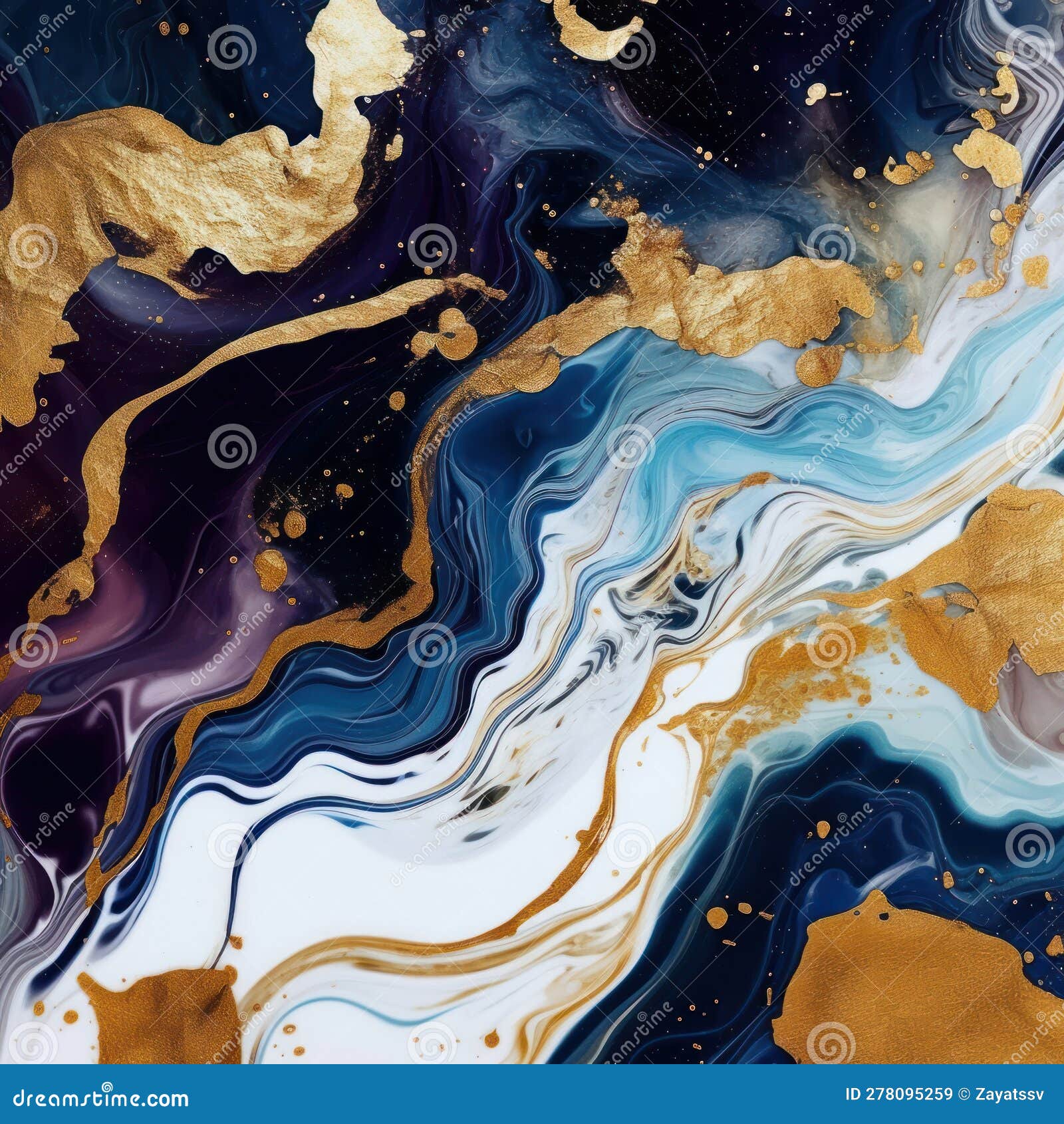 Luxury Blue and Gold Marble Glitter Background, AI Generative Stock ...