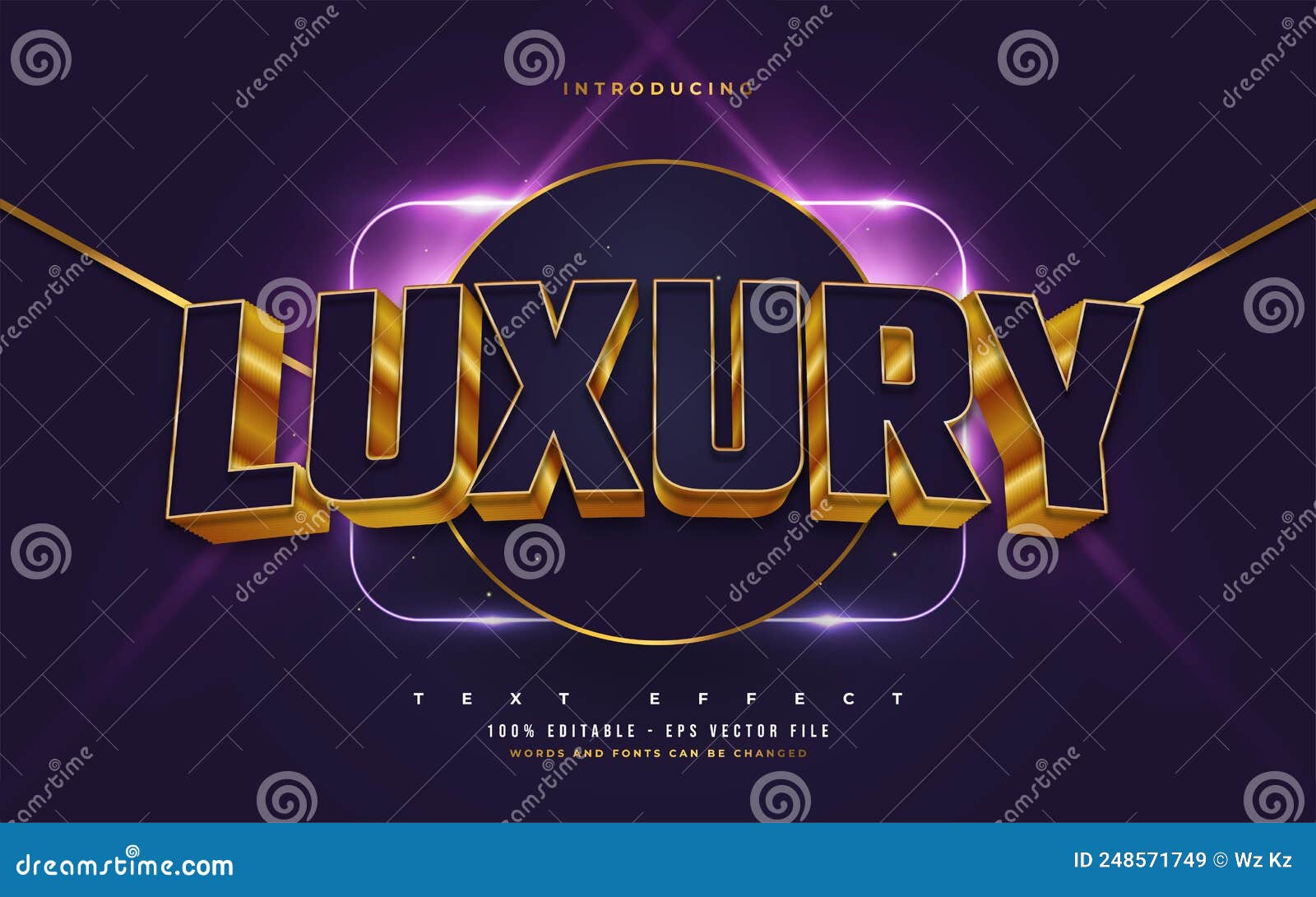Luxury Blue and Gold Text Style with 3D Embossed Effect. Editable Text Style Effect Stock Vector ...