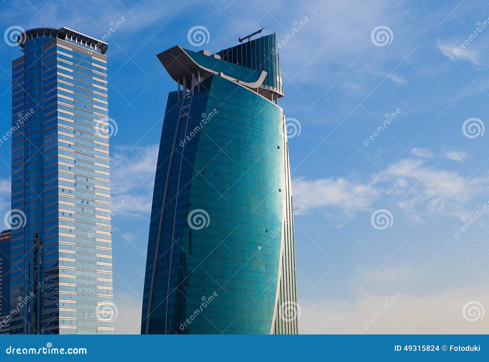 Luxury Blue Modern Building Skyscraper Stock Photo - Image of marina ...
