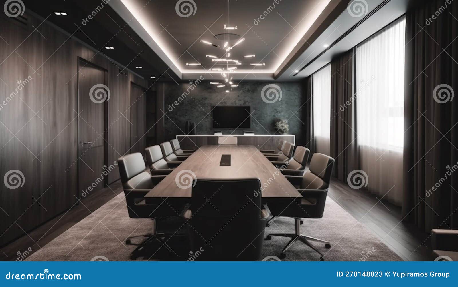 Luxury Board Room with Modern Design Generated by AI Stock Illustration ...