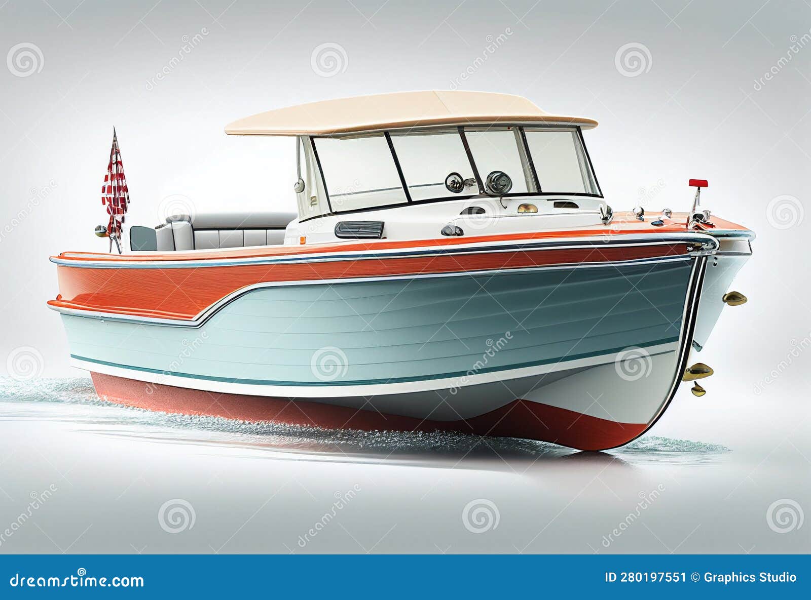 Luxury Boat on a White Background. 3d Rendering Stock Illustration ...
