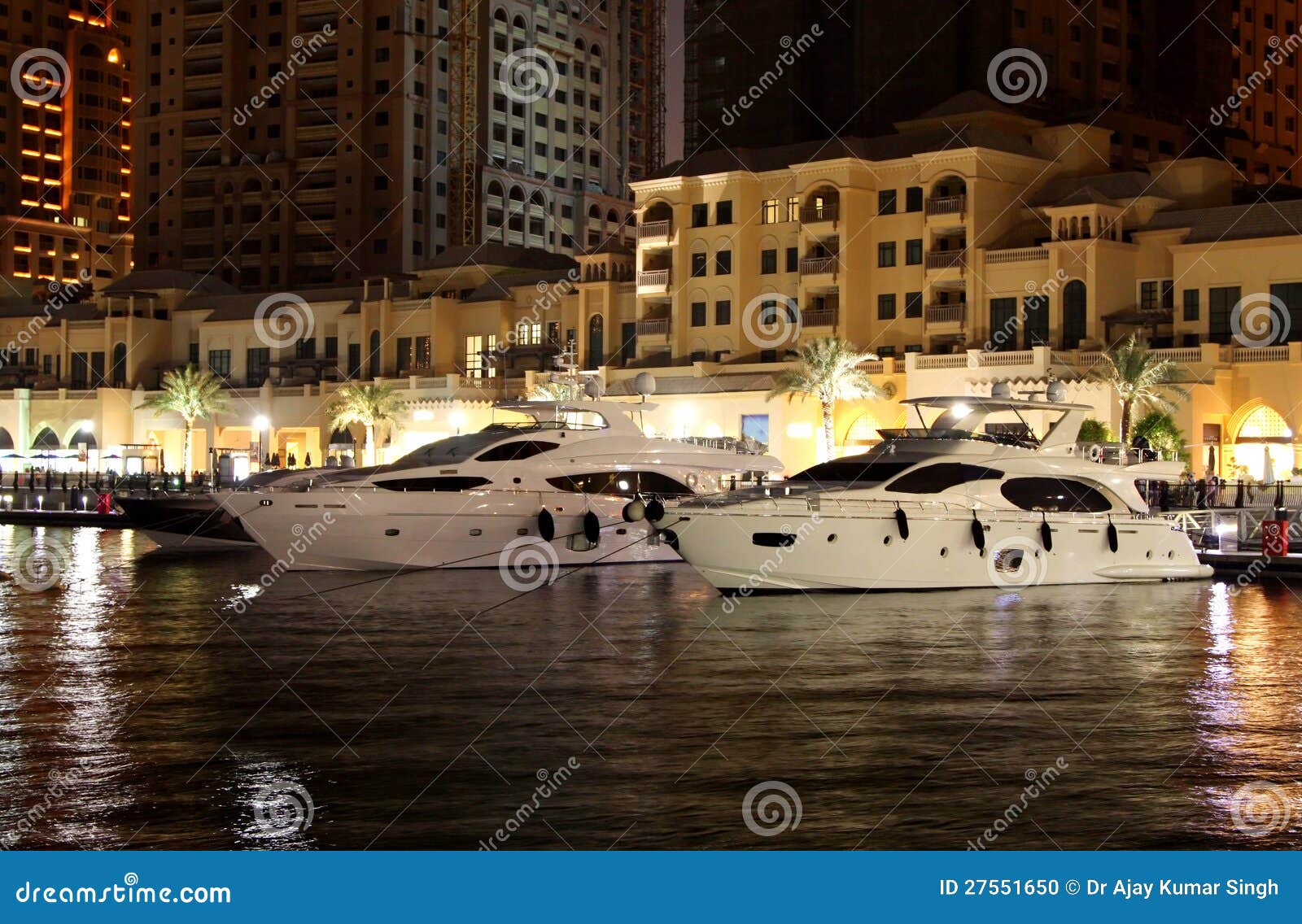 Luxury Boats Harboured in Pearl Qatar Stock Photo - Image of powerboat ...
