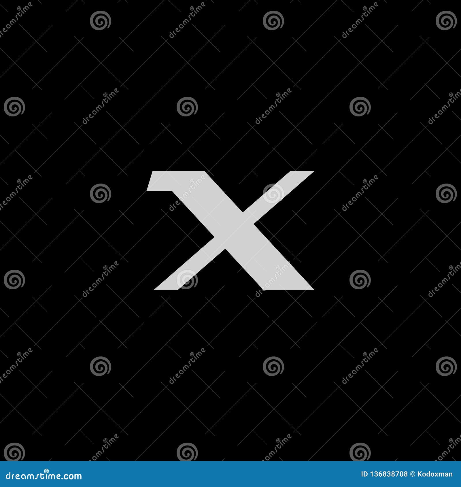 Luxury Bold Letter X stock vector. Illustration of style - 136838708