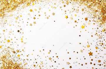 A Luxury Border Frame in Gold Glitter on a Transparent Background with ...