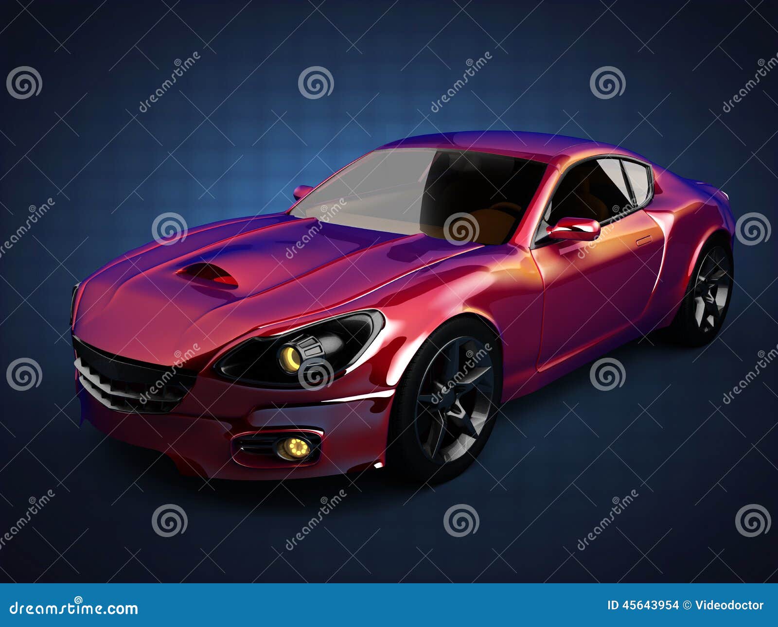 Luxury Brandless Sport Car And Woman Robot Royalty-Free Stock Image ...