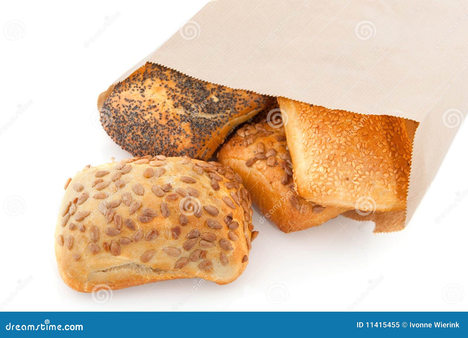 Luxury Bread Rolls in Paper Bag Stock Image - Image of fallen, full ...