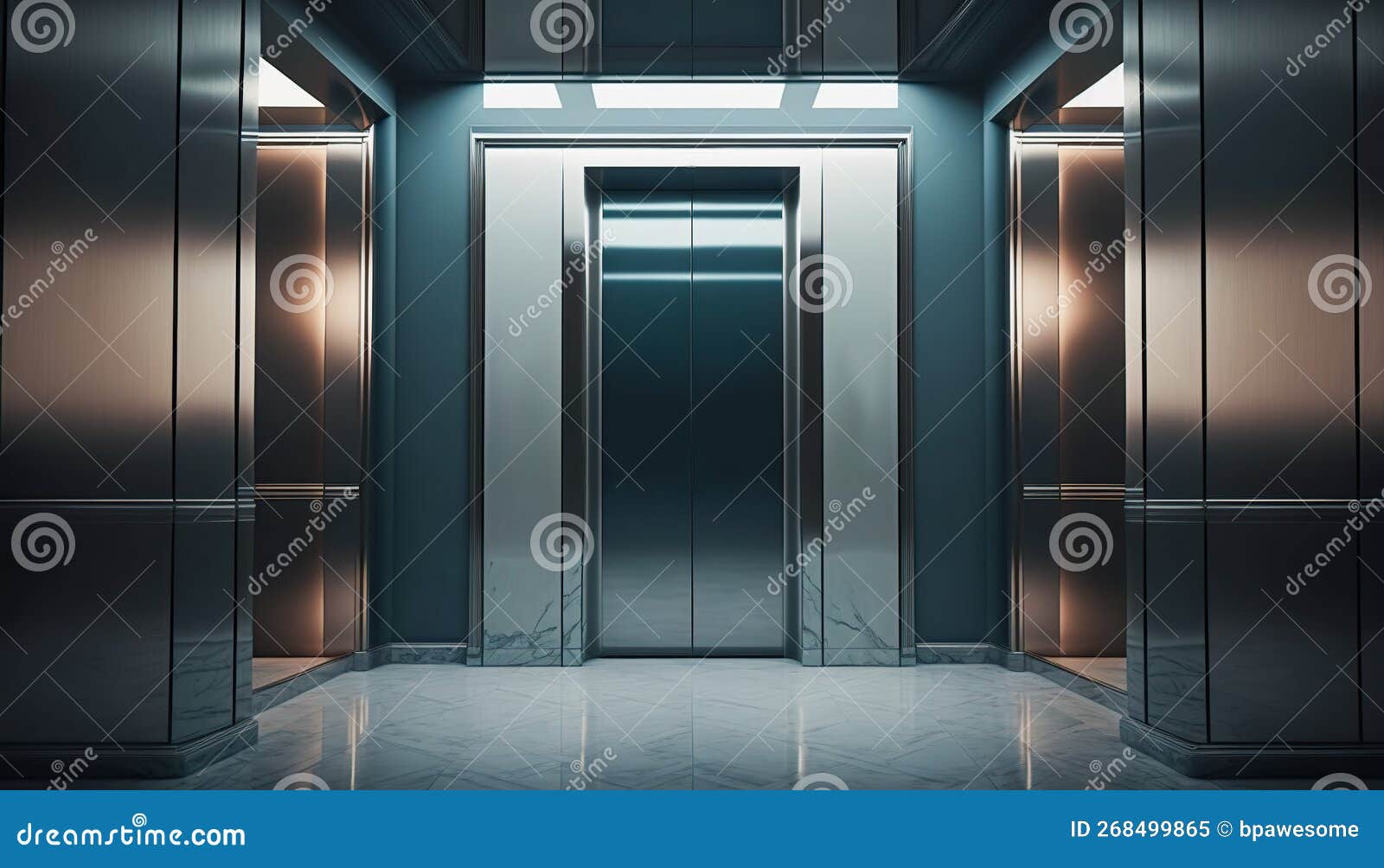 Luxury Building Elevator: a Modern Elevator in a Skyscraper, Generative ...