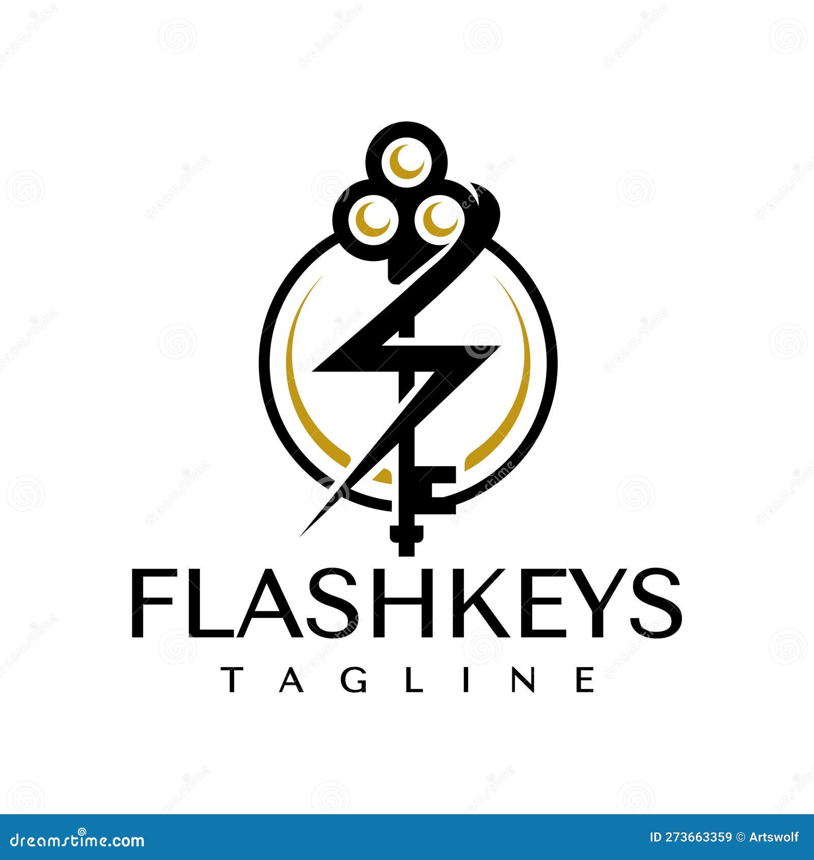 Luxury Building Key Thunder Logo Design. Elegance Home Key Flash Logo ...