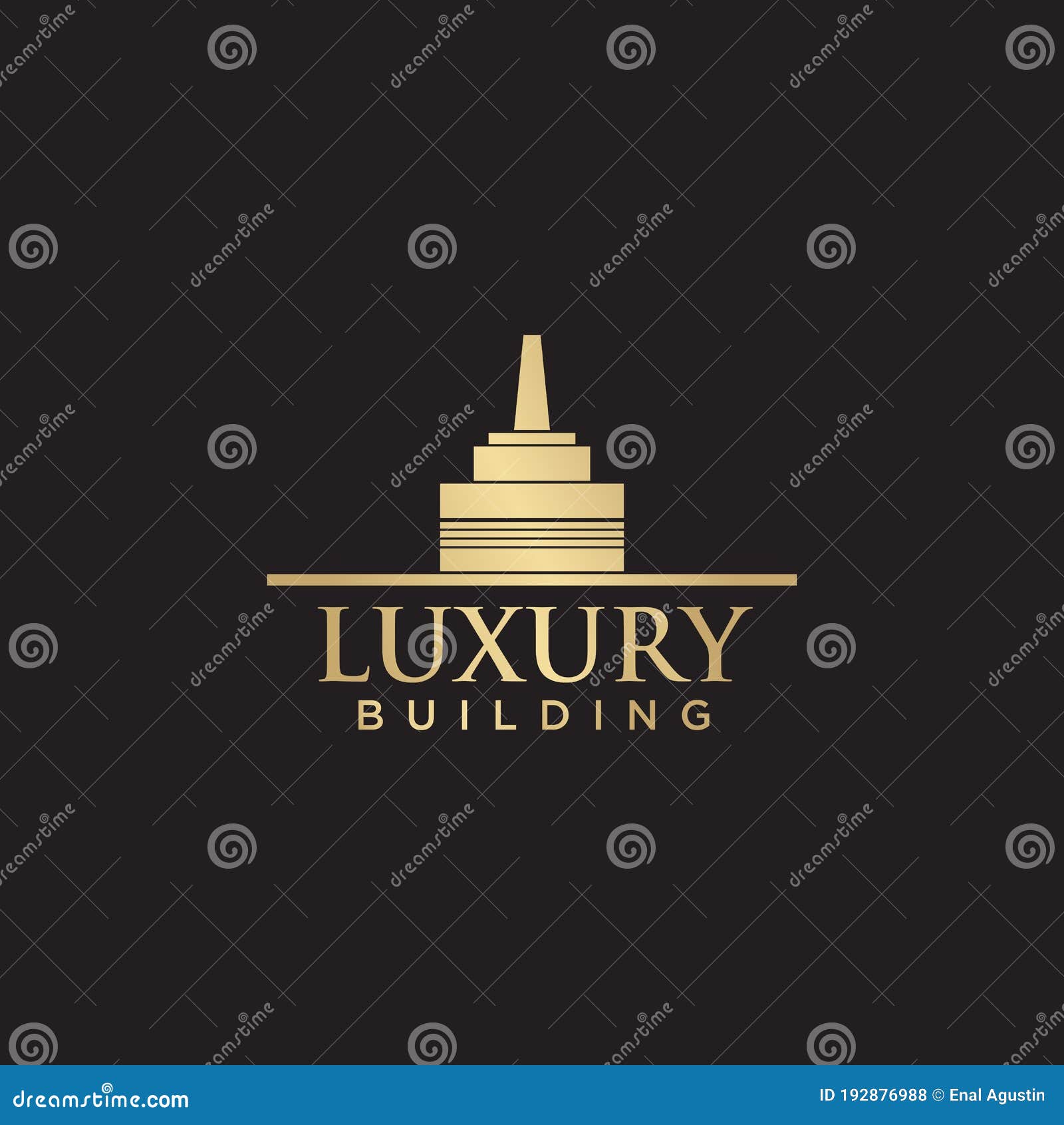 Luxury Building Logo Design with Gold Color Stock Vector - Illustration ...