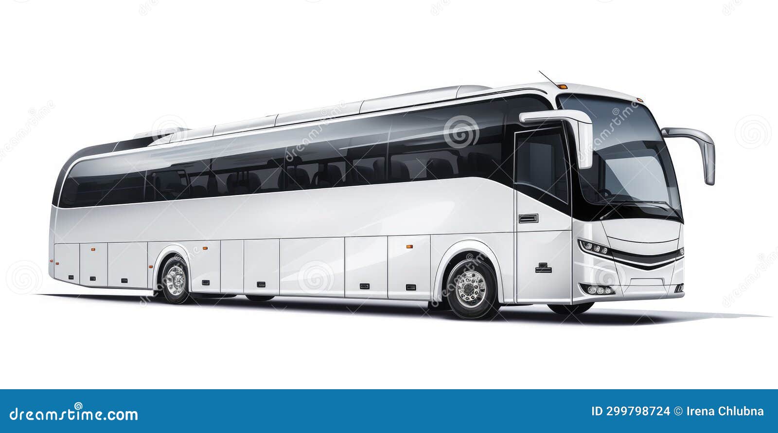 Luxury Bus on White Background Stock Illustration - Illustration of ...