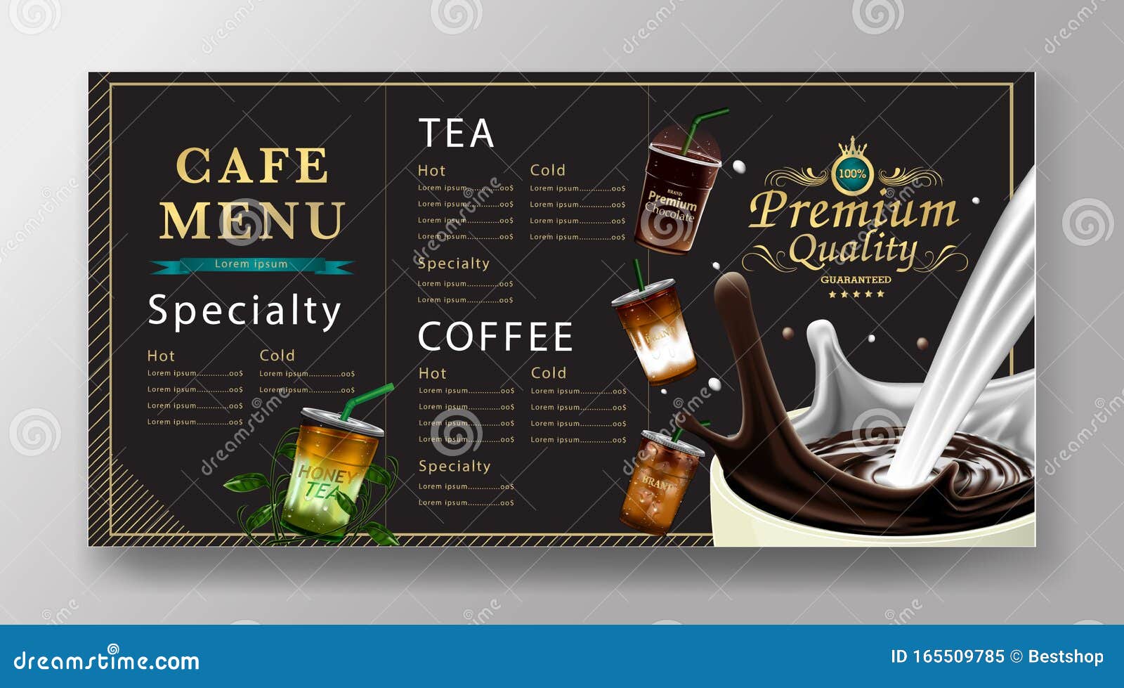 Luxury Cafe Menu Design, Bar and Restaurant Stock Vector - Illustration ...
