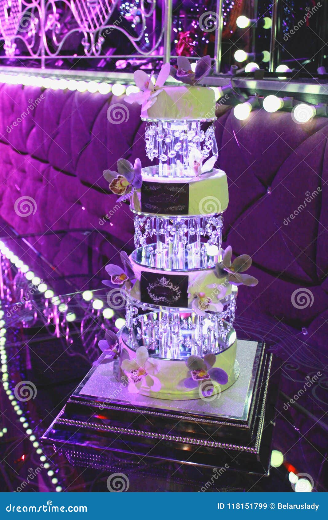 Luxury cake in night club stock image. Image of flower - 118151799