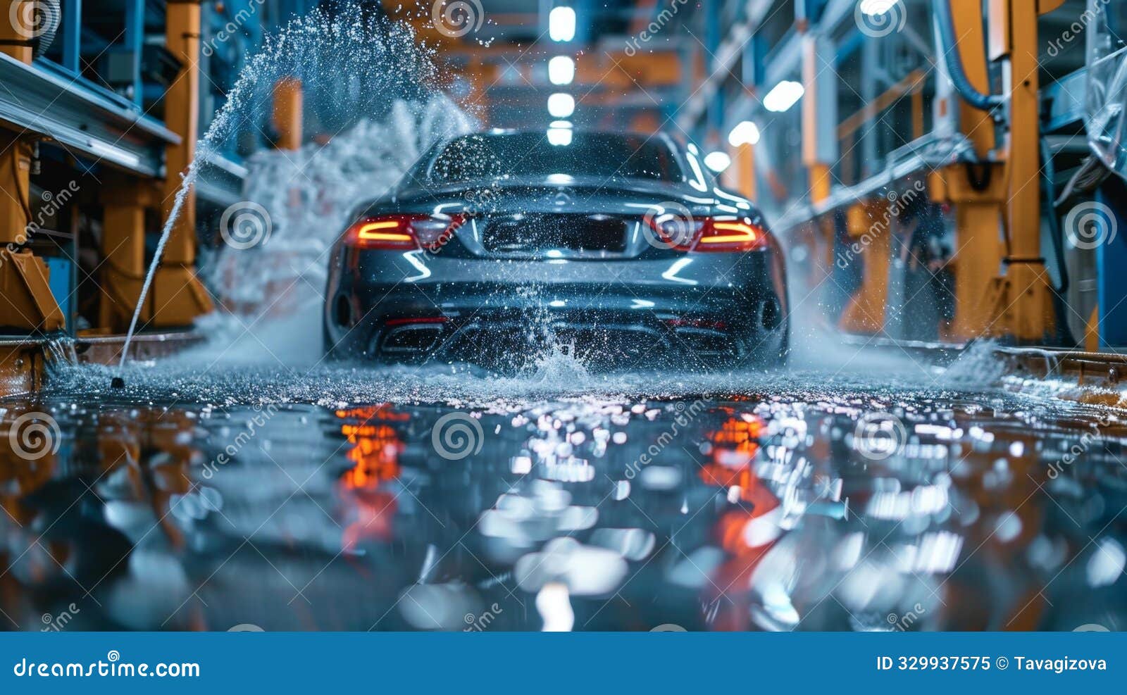 Luxury Car in Automated Car Wash Facility - Generative Ai Stock ...
