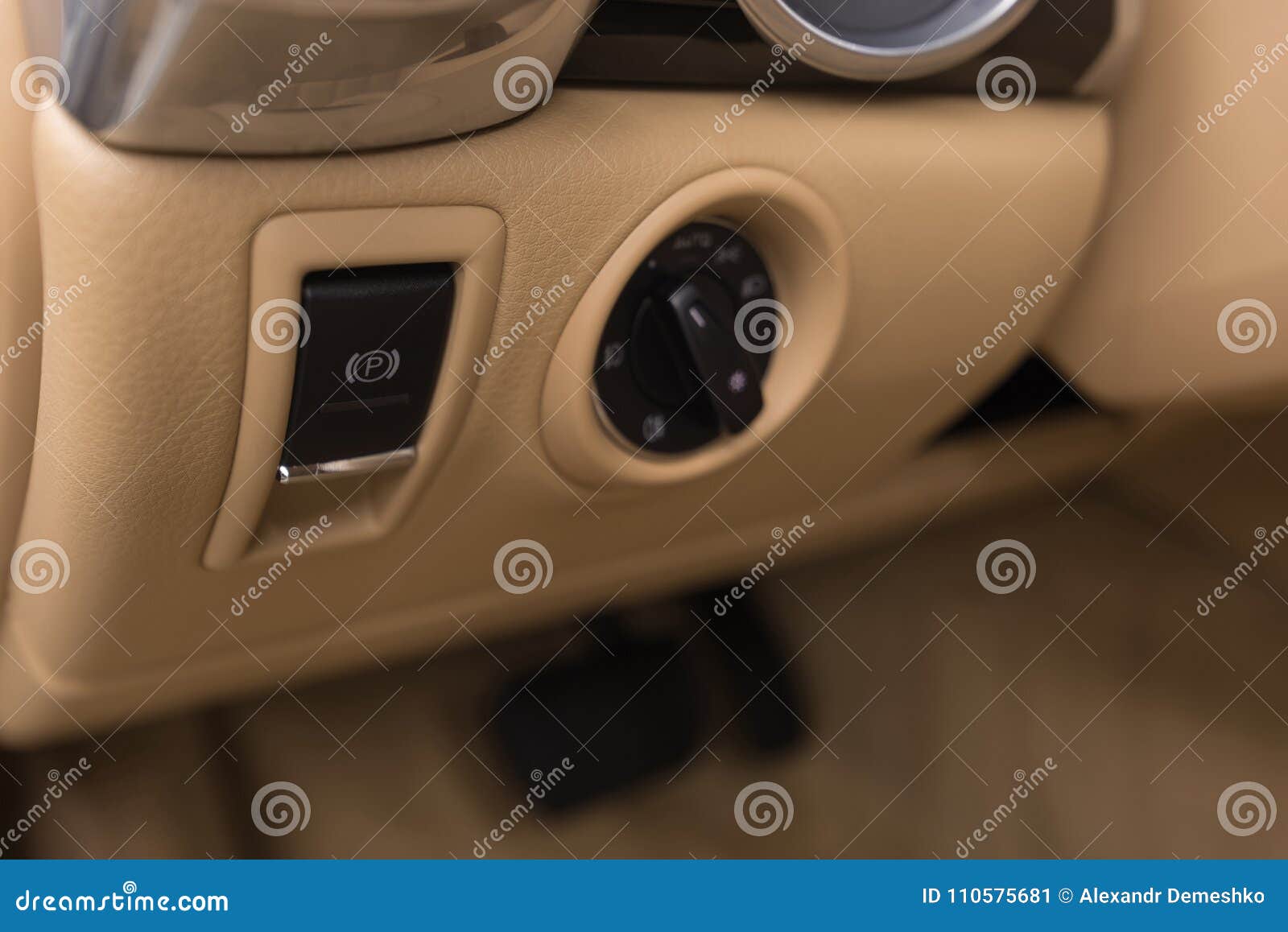 Car Control Panel with Parking Button. Stock Image - Image of equipment ...