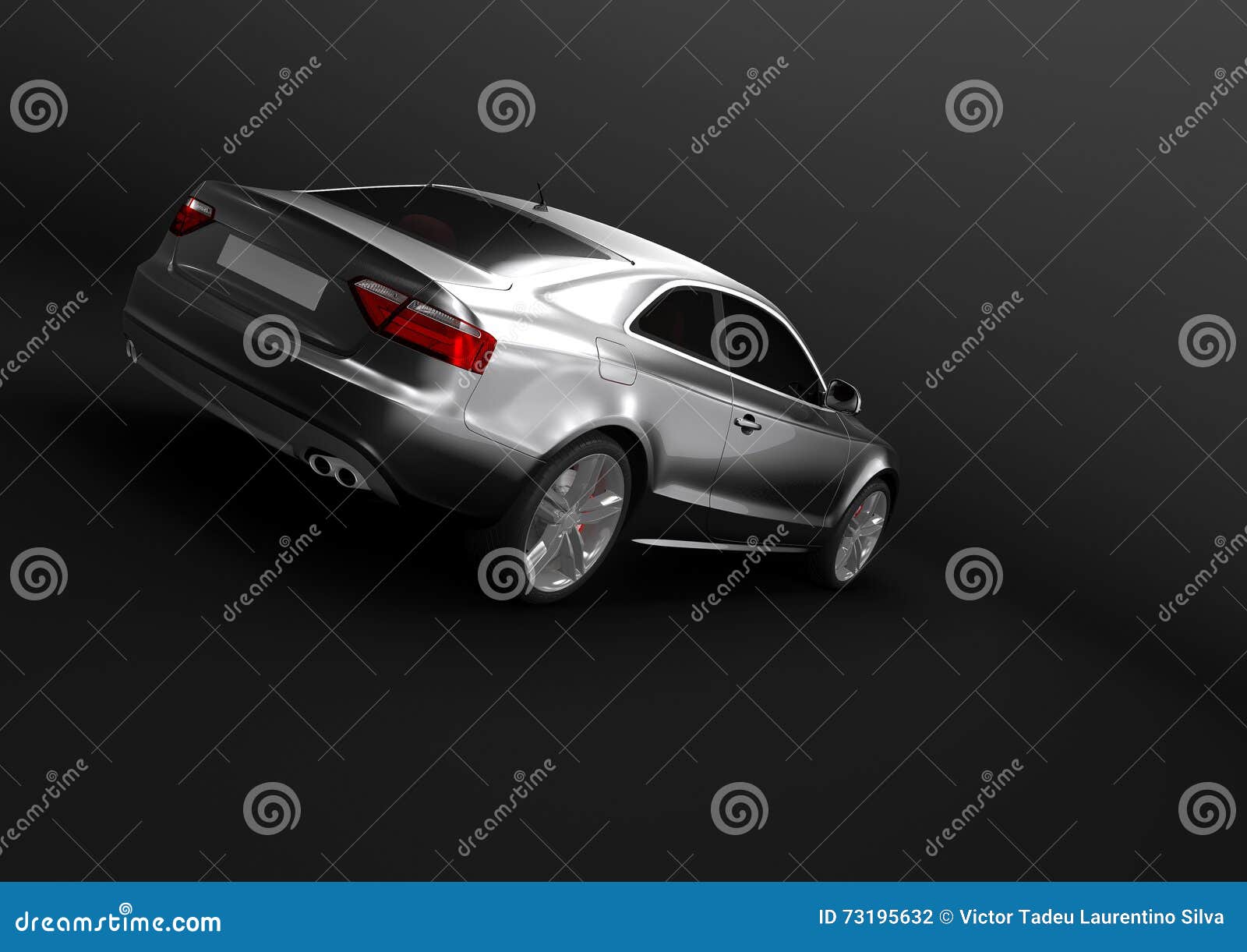 Back-side View of a Luxury Sedan Car in a Dark Background Stock ...
