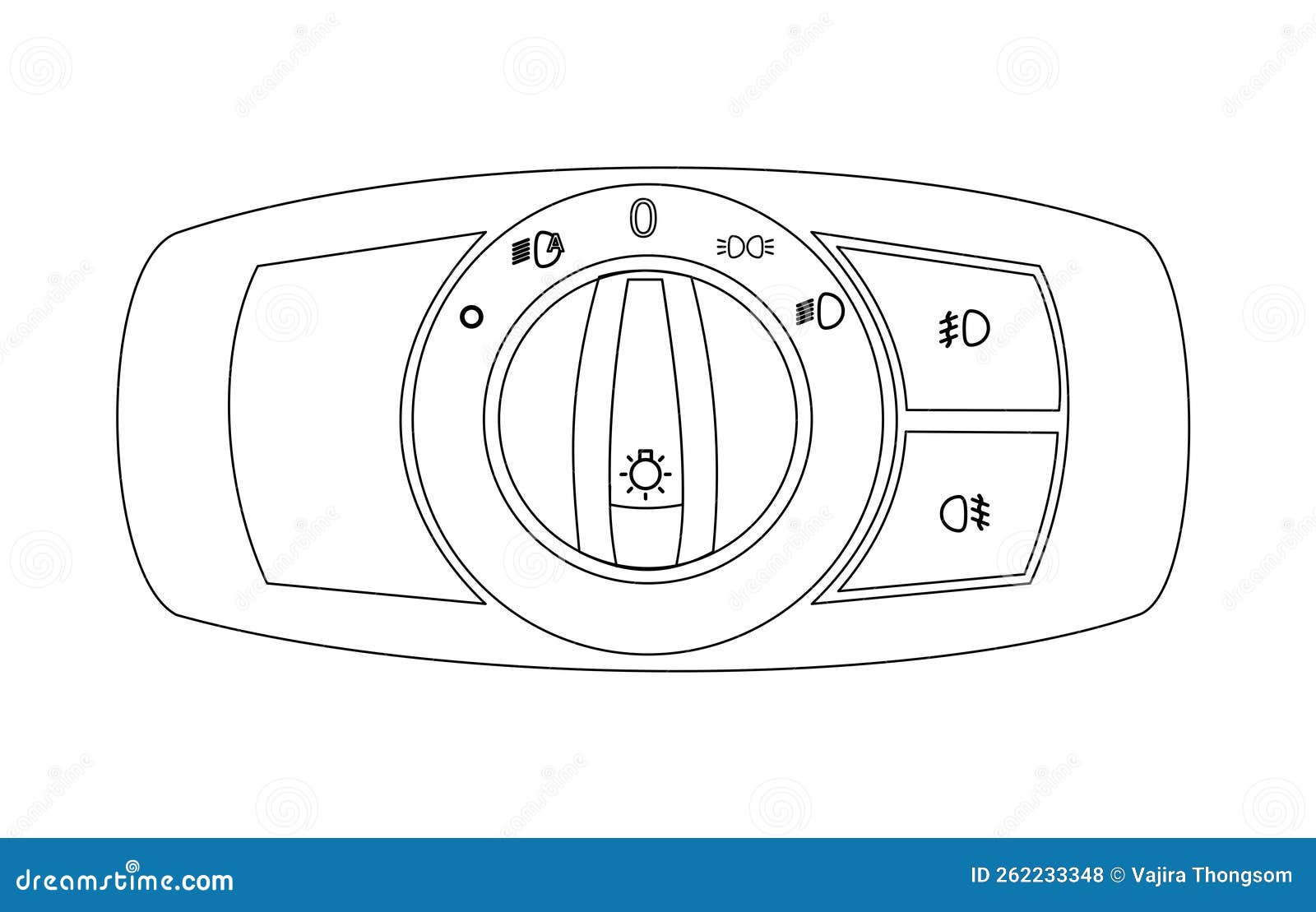 Luxury Car Headlight Knob, Switch, Vector Illustration Stock Vector ...