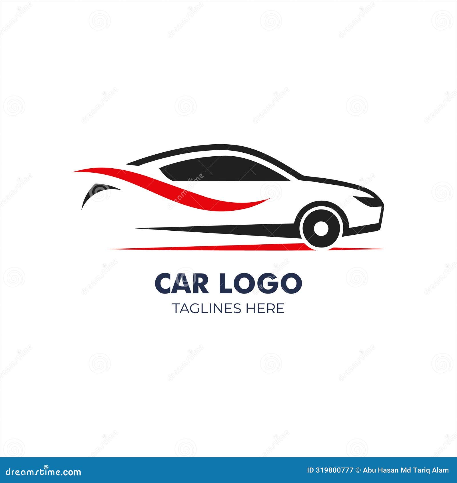 A Luxury Navy Blue -Red Car Logo Stock Vector - Illustration of iconic, elegant: 319800777