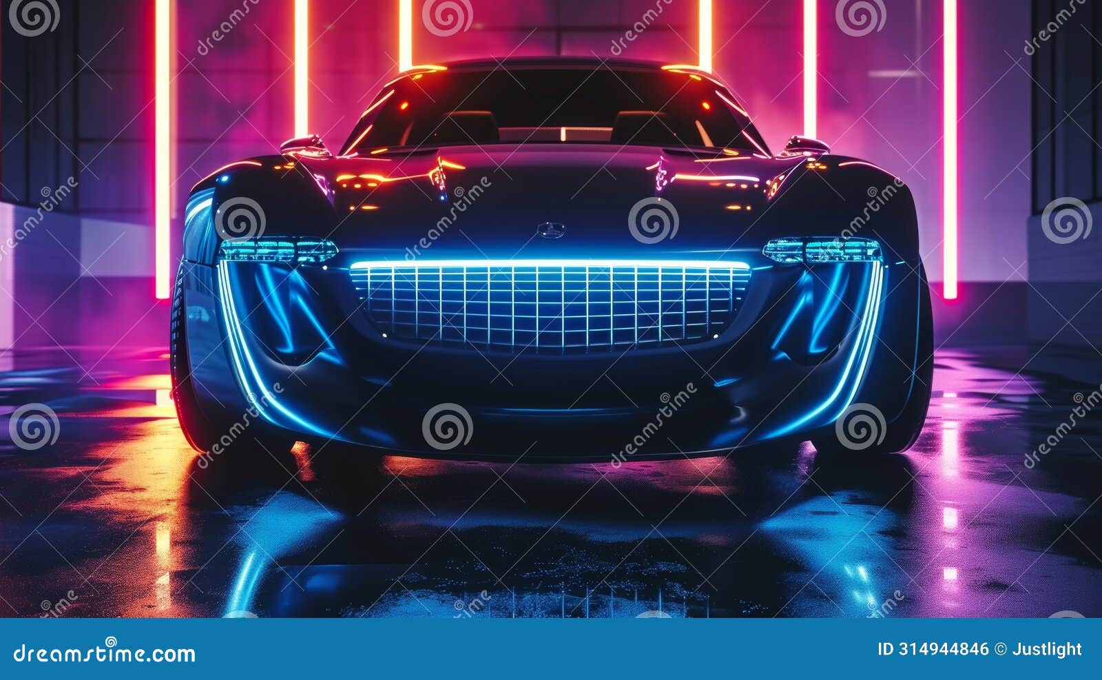 A Luxury Car with Matrix LED Headlights Featuring Individual Control of ...