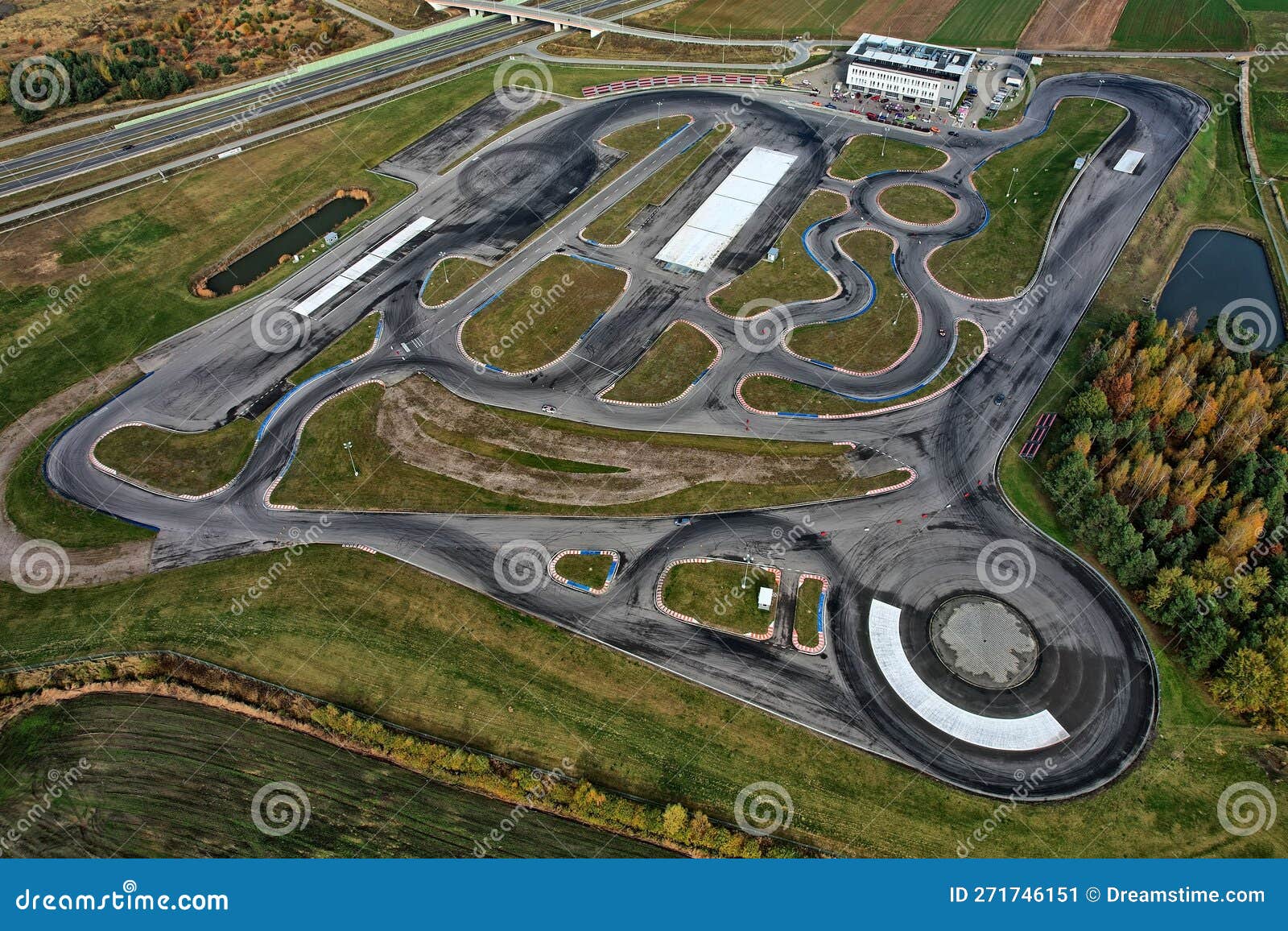Luxury Car Racing Track As Seen from Above from a Drone Stock Image ...
