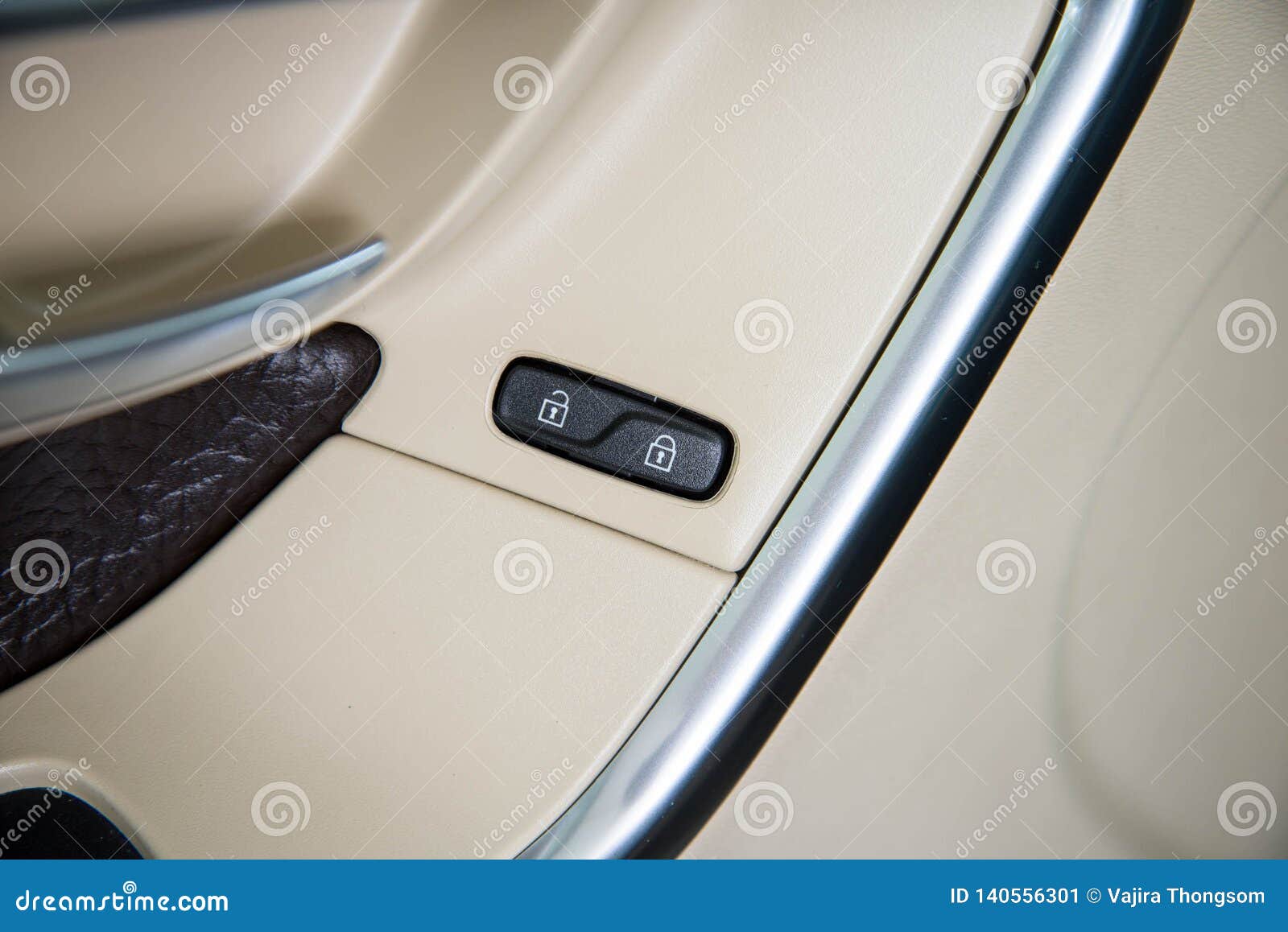 Luxury Car Single Door Locking Switch Stock Image - Image of inside ...