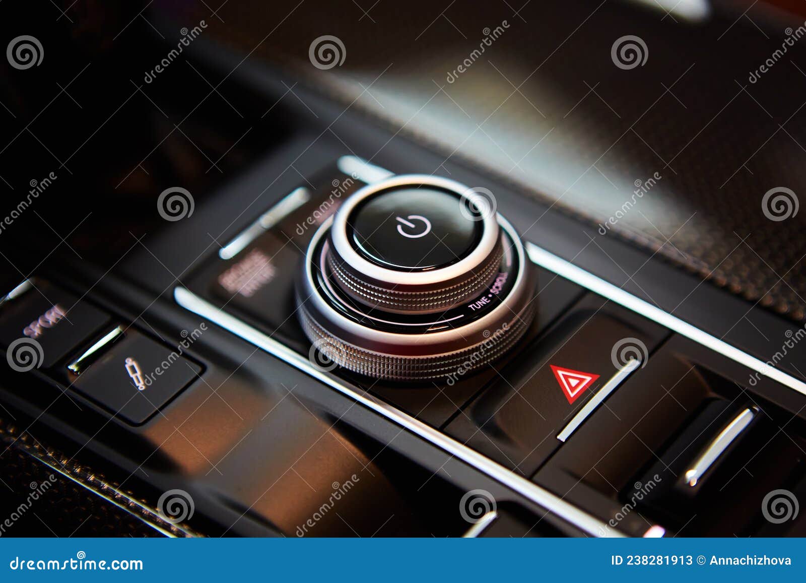 Luxury Car Tune Control Panel. Modern Car Interior Stock Image - Image ...
