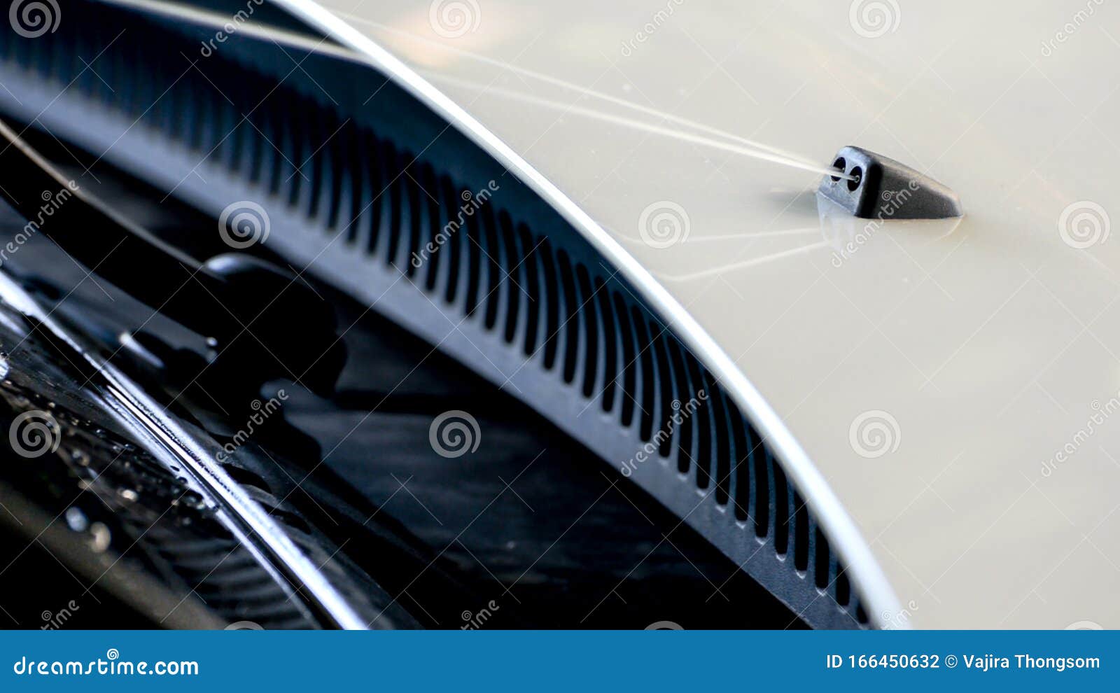 Luxury Car Windshield Sprayer is Spraying Front Windshield Stock Photo ...