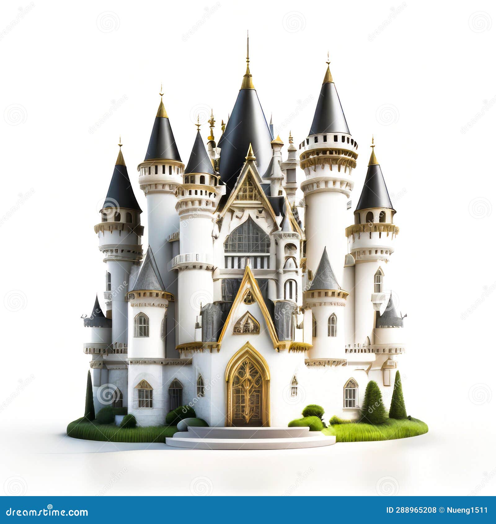 Luxury Castle on White Background Stock Photo - Image of palace ...