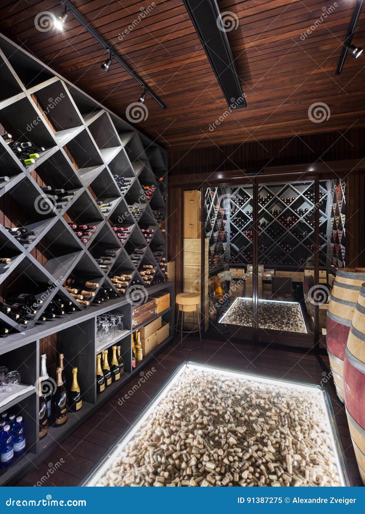 Luxury Cellar of Prestigious House Stock Image - Image of doors, home ...