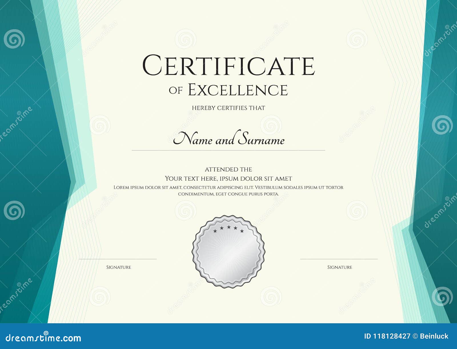 Luxury Certificate Template with Elegant Border Frame, Diploma D Stock Vector - Illustration of ...