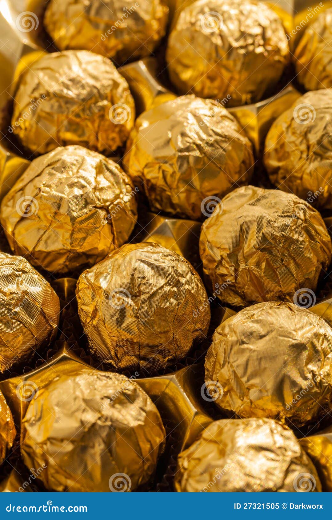 Luxury Chocolate Balls in Box Stock Image - Image of chocolate, gold ...