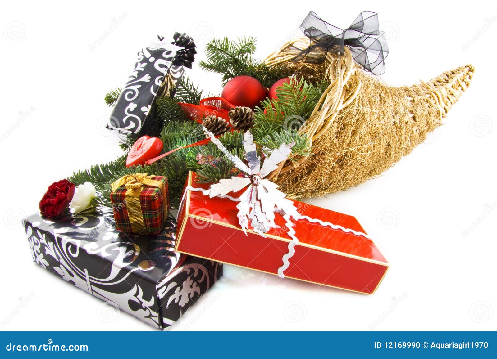Luxury Christmas Cornucopia Stock Photo - Image of christmas, balls ...