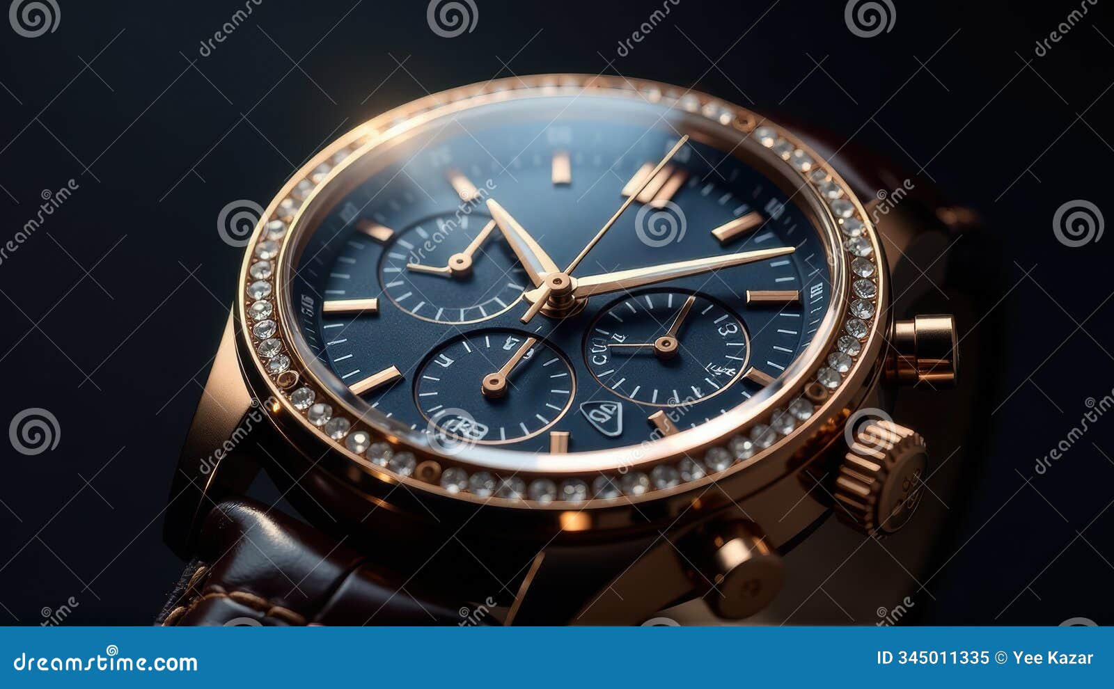 Luxury Chronograph Watch with Diamond Bezel Stock Illustration ...