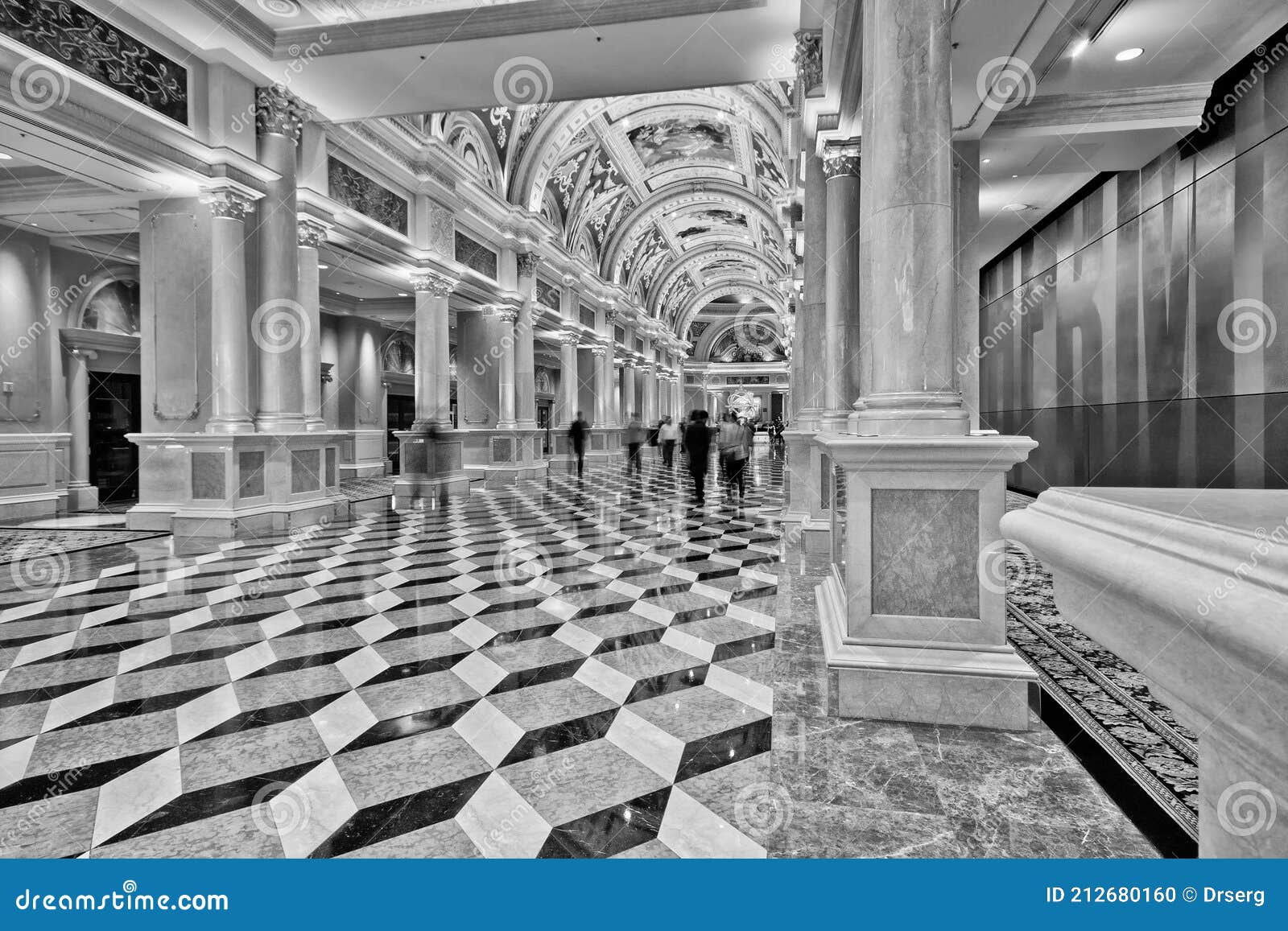 Luxury Classic Colonnade Corridor with Marble Floor Editorial Image ...