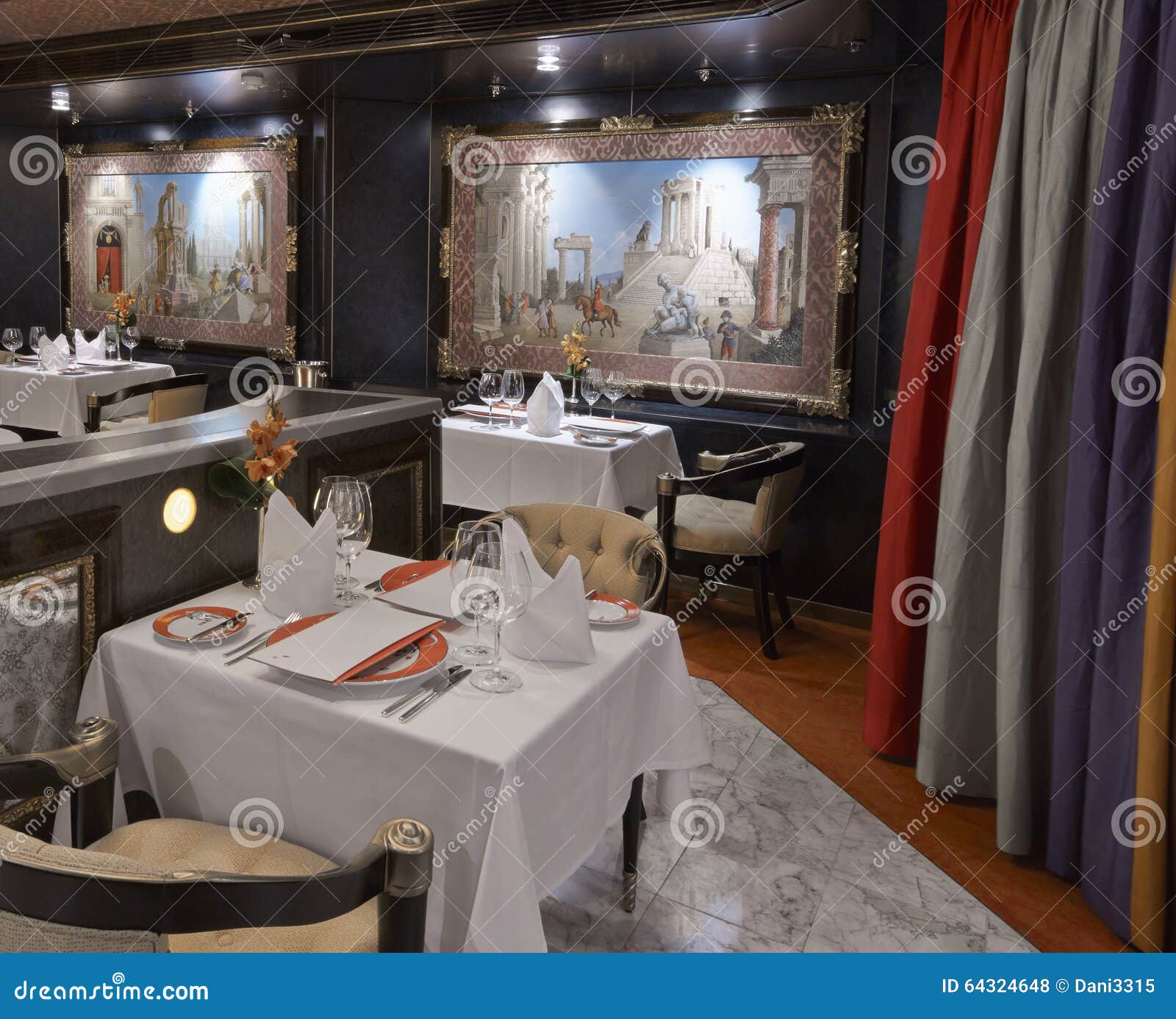 Luxury classic restaurant editorial stock photo. Image of cafe - 64324648