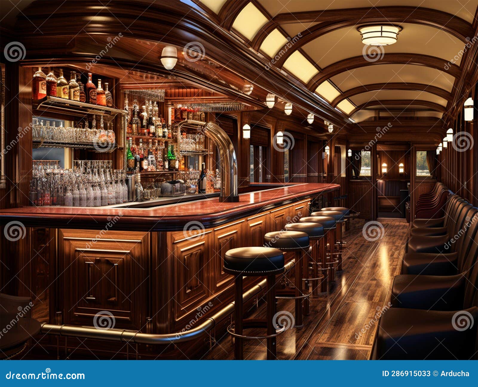 Luxury and Classic Train S Interior Design Stock Illustration ...