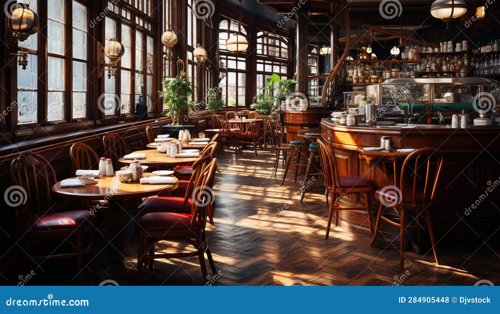 Luxury Coffee Shop with Modern Architecture, Comfortable Seating, and ...