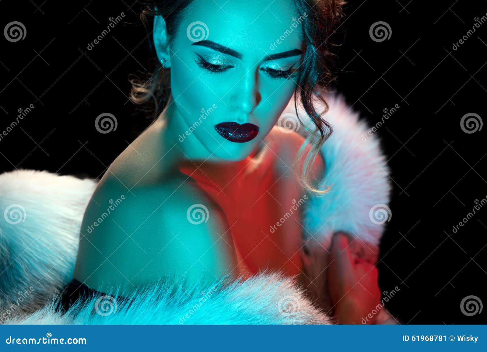 Luxury Concept. Fabulous Model Posing in Fur Stock Image - Image of ...