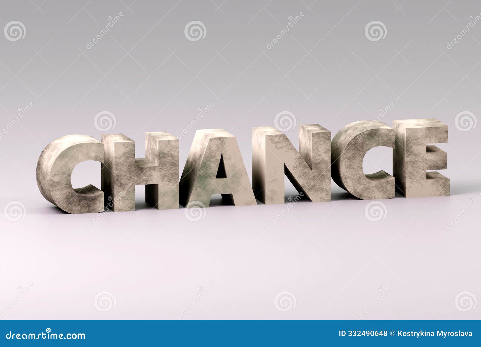 Luxury Concrete Inscription Chance on Grey Podium, Soft Light, Smooth ...