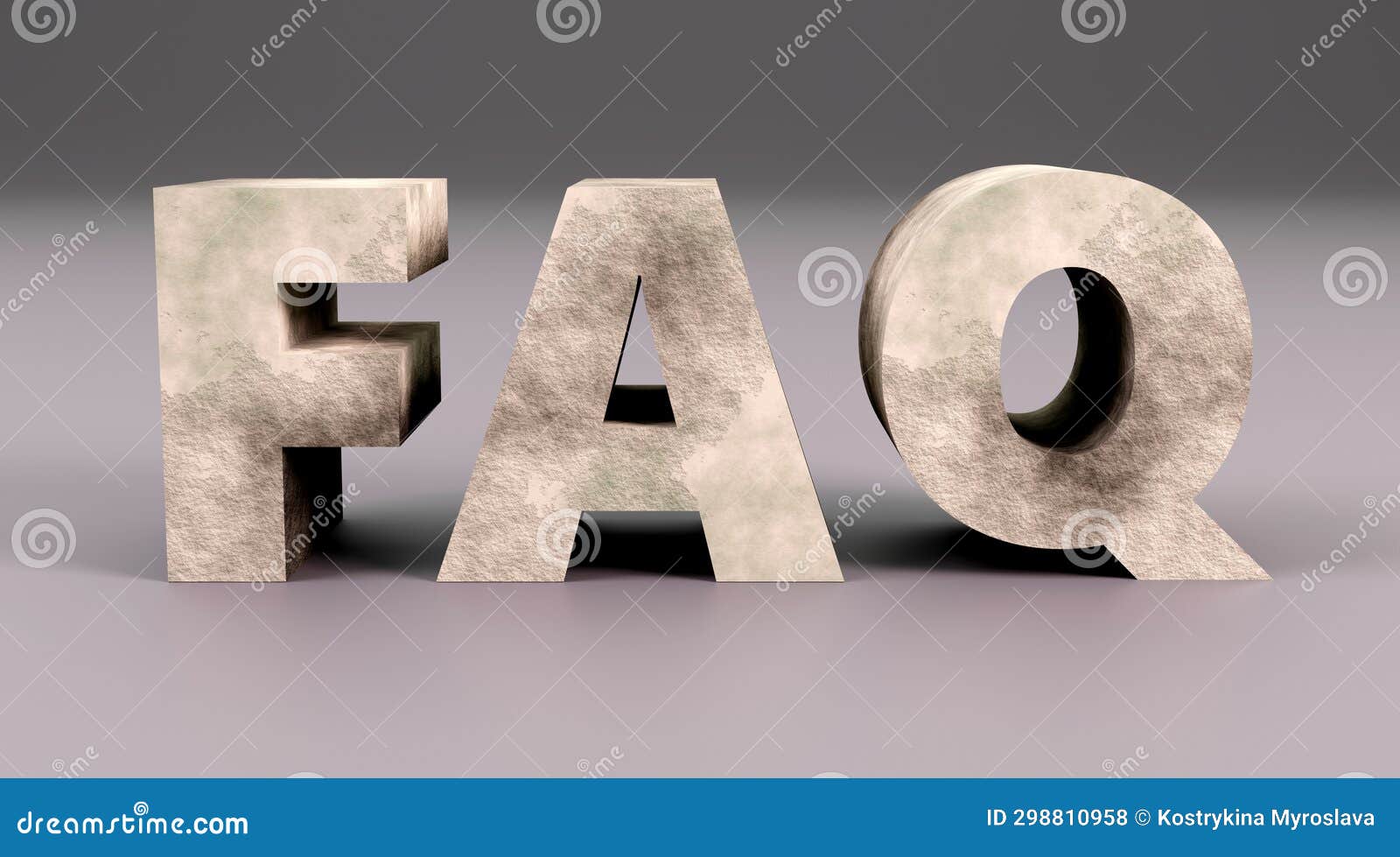 Luxury Concrete Inscription Faq on Grey Podium, Soft Light, Smooth ...