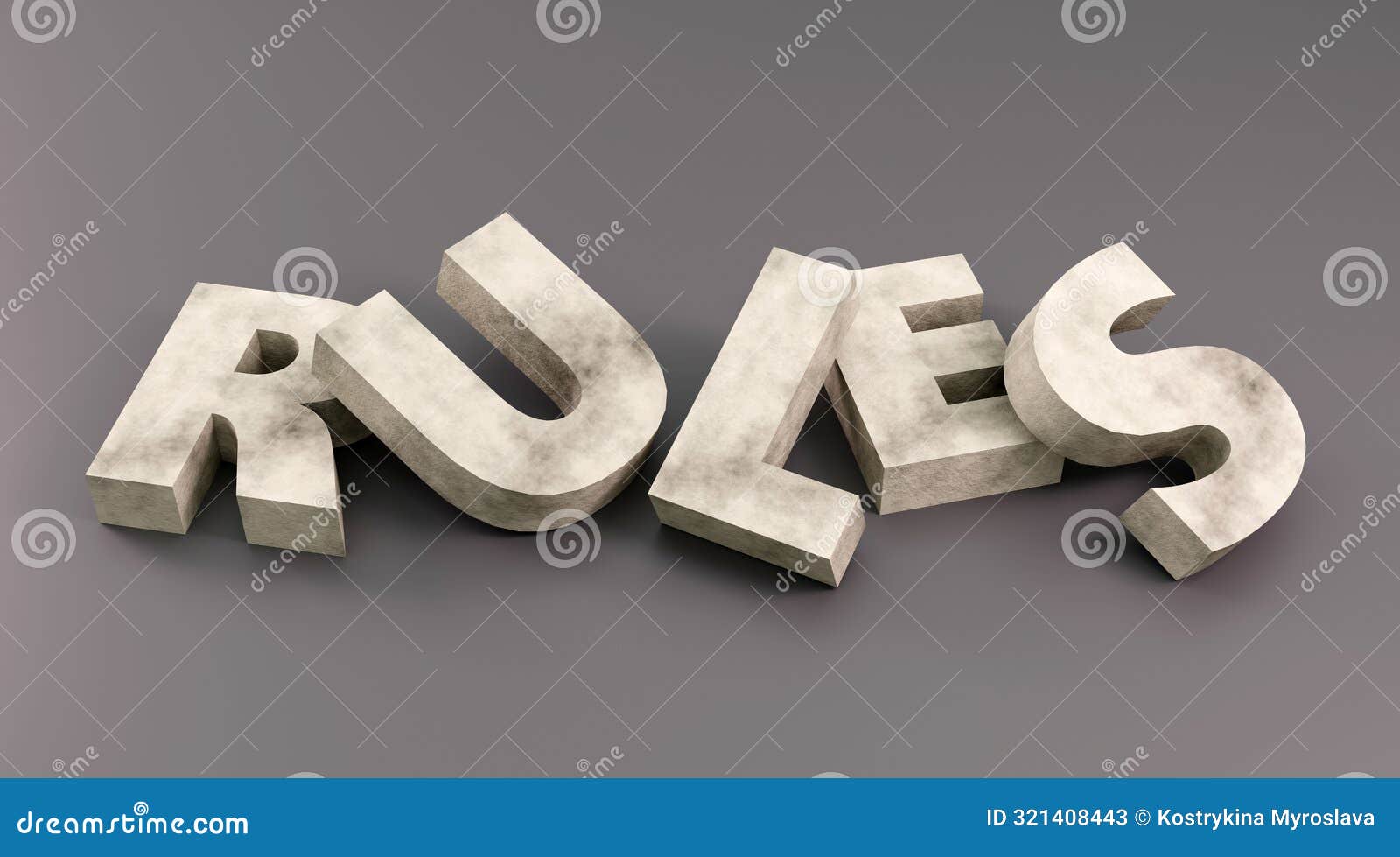 Luxury Concrete Inscription Rules on Grey Podium, Soft Light, Smooth ...