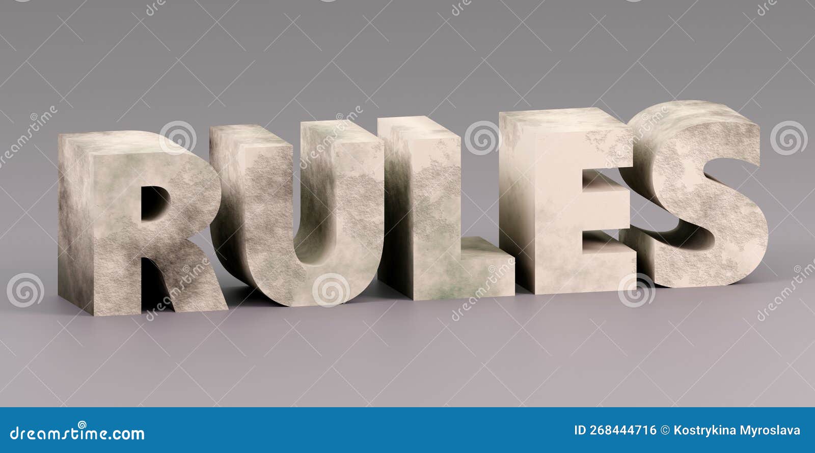 Luxury Concrete Inscription Rules on Grey Podium, Soft Light, Smooth ...